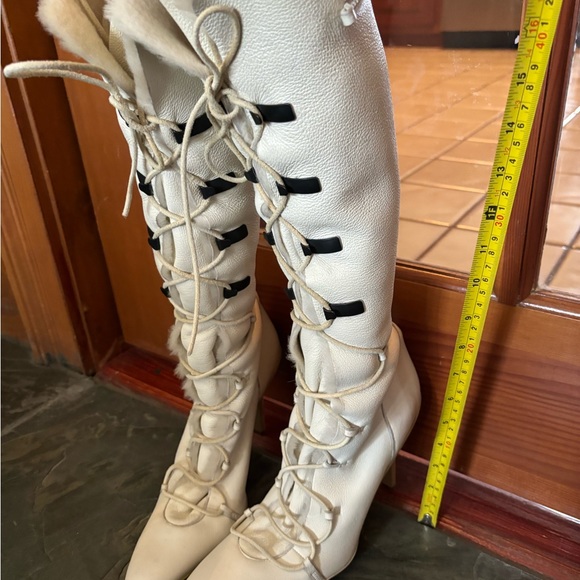 Shoes | Gucci Style Cream Color Soft Leather Boots Gorgeous | Poshmark